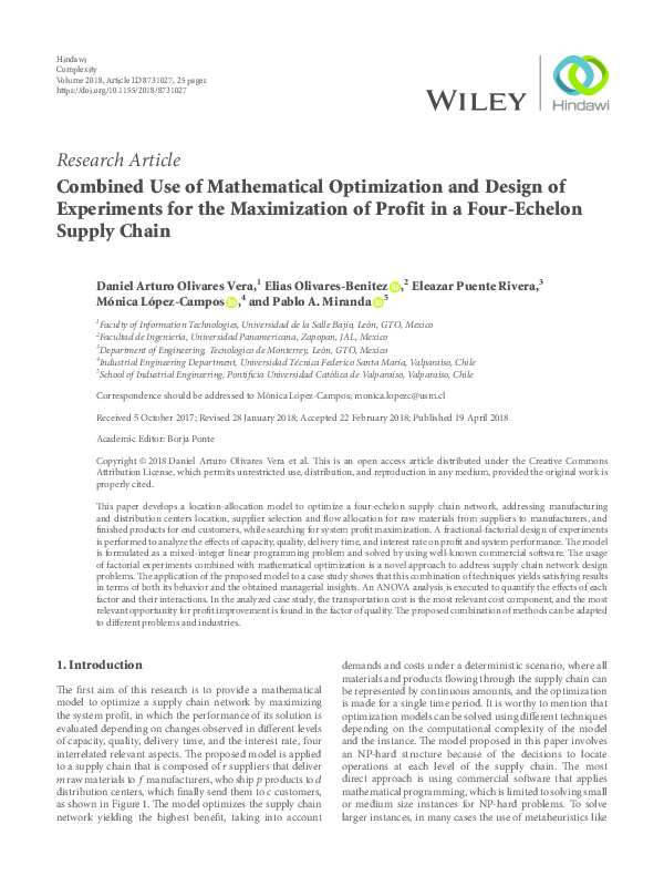 Pdf Combined Use Of Mathematical Optimization And Design Of Experiments For The Maximization