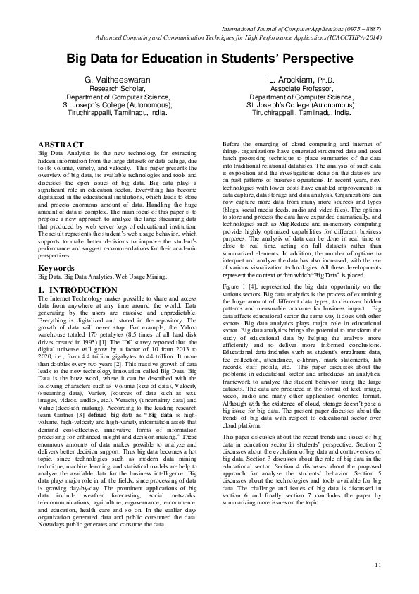 (PDF) Big Data for Education in Students' Perspective