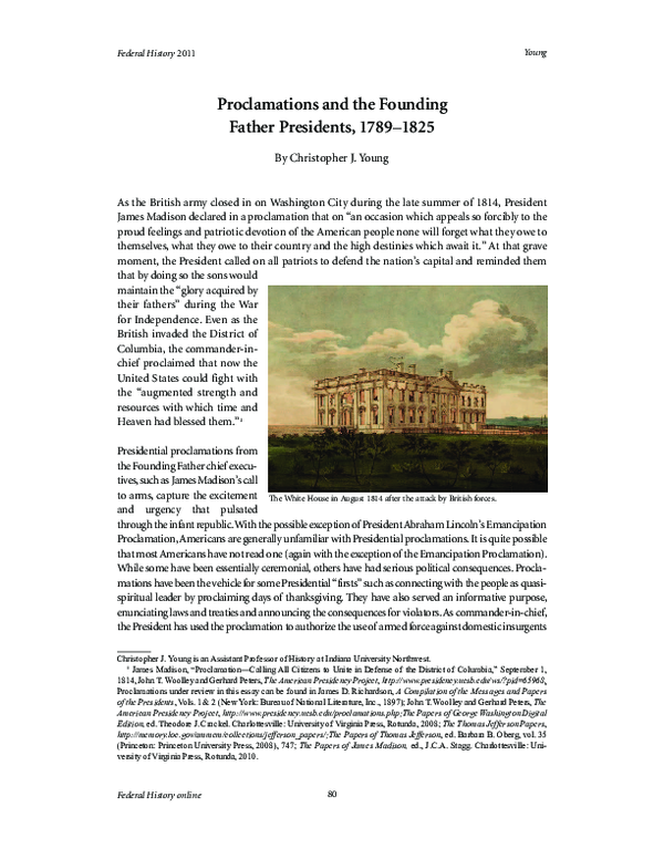 (PDF) Proclamations and the Founding Father Presidents, 1789-1825