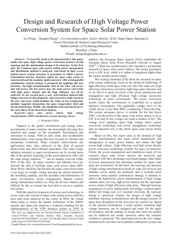 (PDF) Design and Research of High Voltage Power Conversion System for ...