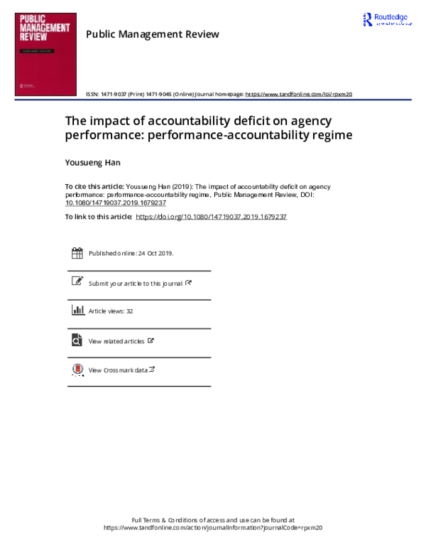 (PDF) The Impact of Accountability Deficit on Agency Performance ...