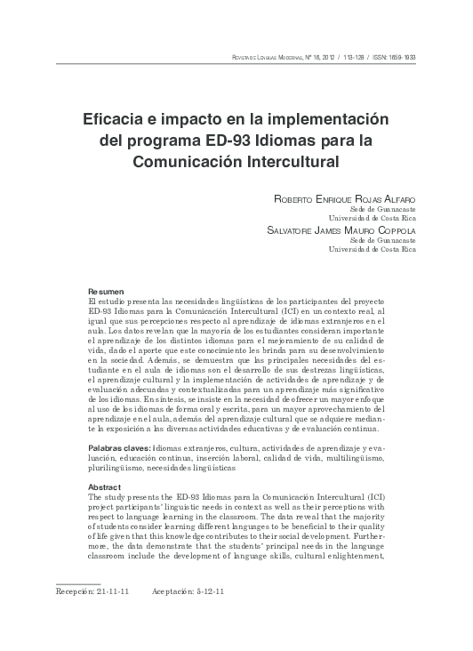 (PDF) Effectiveness and impact in the implementation of the ED-93 ...