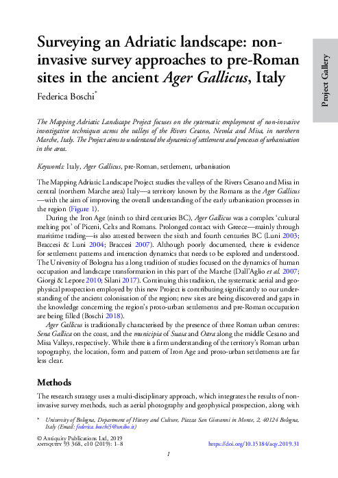 (PDF) Surveying an Adriatic landscape: non-invasive survey approaches ...