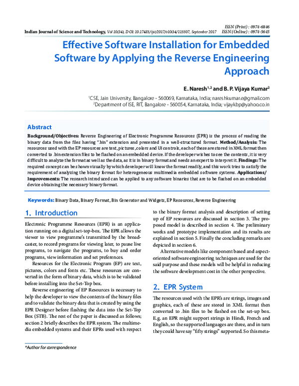 (PDF) Effective Software Installation for Embedded Software by Applying ...