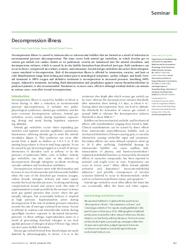 (PDF) Decompression illness