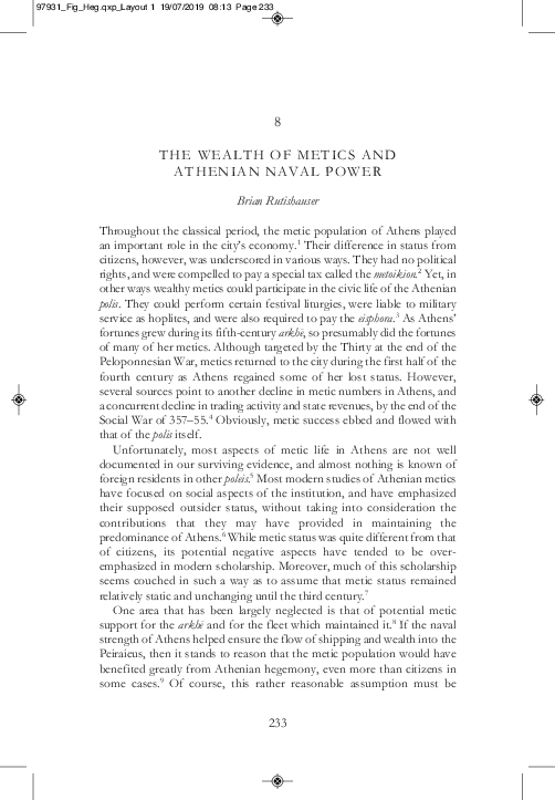 (PDF) The Wealth of Metics and Athenian Naval Power