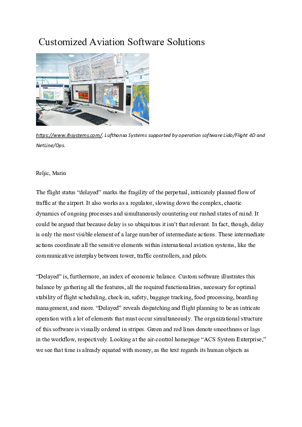 (PDF) Customized Aviation Software Solutions