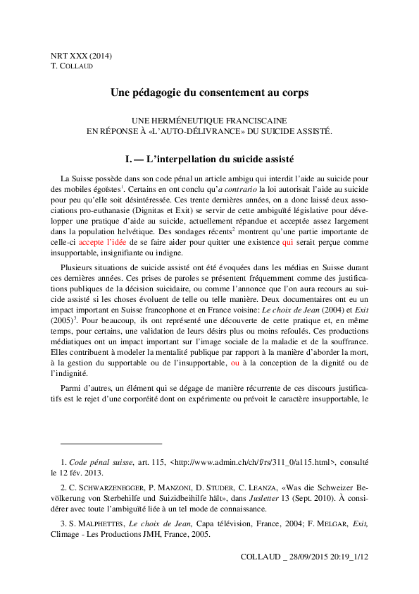 (PDF) Une pédagogie du consentement au corps