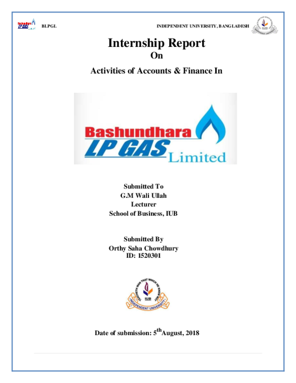 (PDF) Internship Report On Activities of Accounts & Finance of Bashundhara LPG