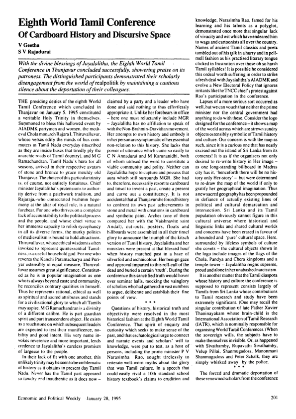 (PDF) Eighth World Tamil Conference Of Cardboard History and Discursive ...