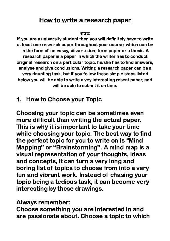 (PDF) How to write a research paper