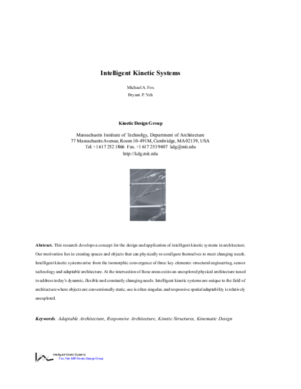 (PDF) Responsive Kinematics -Intelligently Responsive Kinetic Design in ...