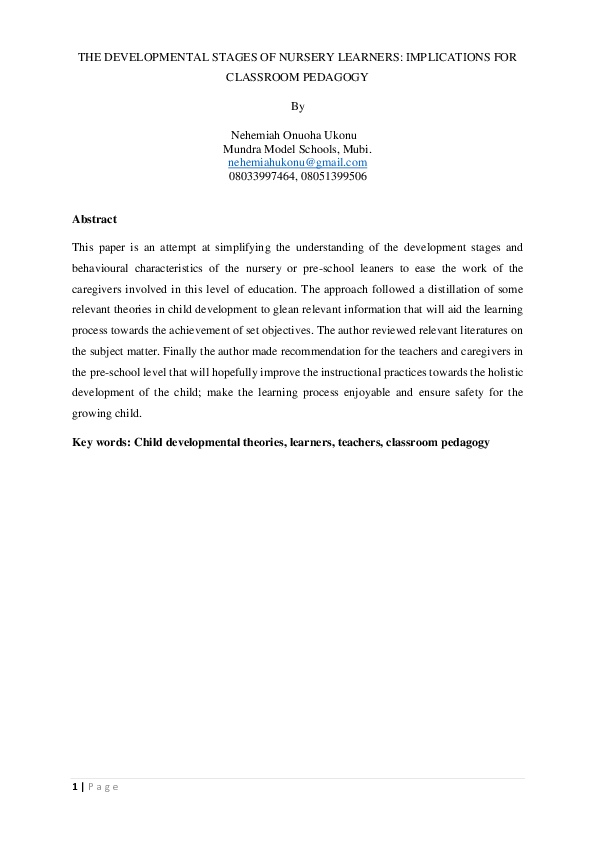 (DOC) Child dev. CLASSROOM