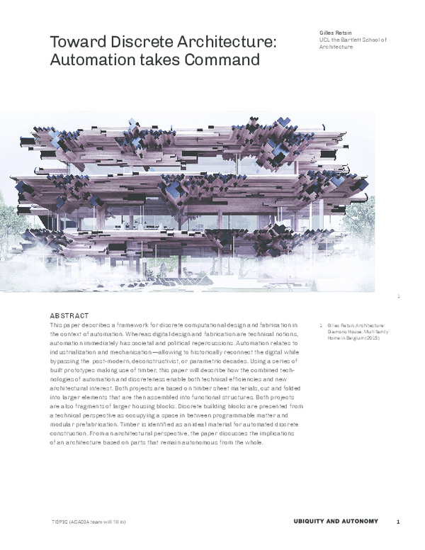 (PDF) Toward Discrete Architecture: Automation takes Command | ACADIA 2019