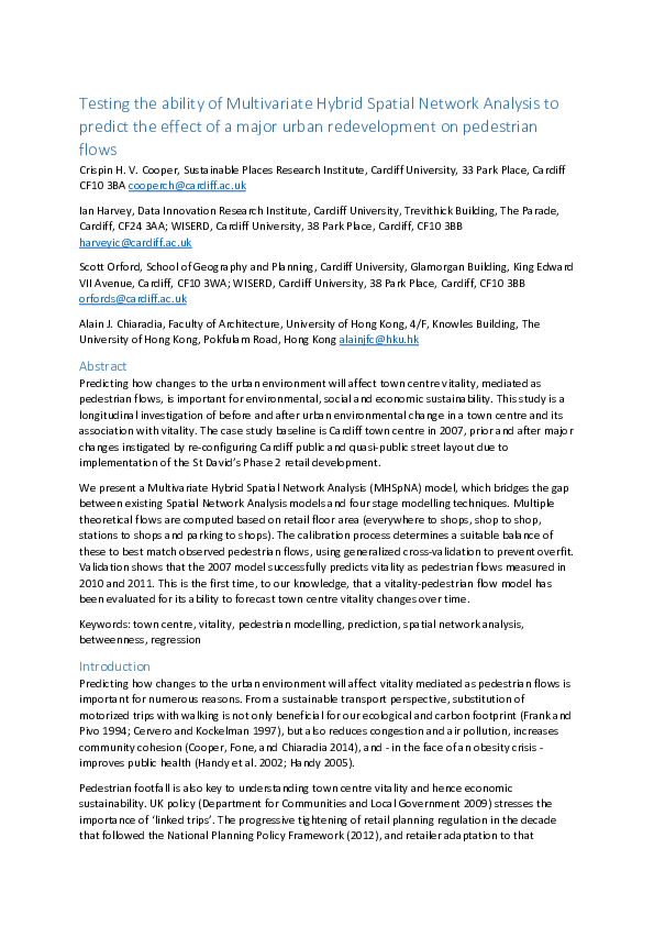 (PDF) Using Multiple Hybrid Spatial Design Network Analysis to predict longitudinal effect of a ...