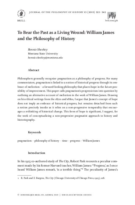 (PDF) To Bear the Past as a Living Wound: William James and the ...