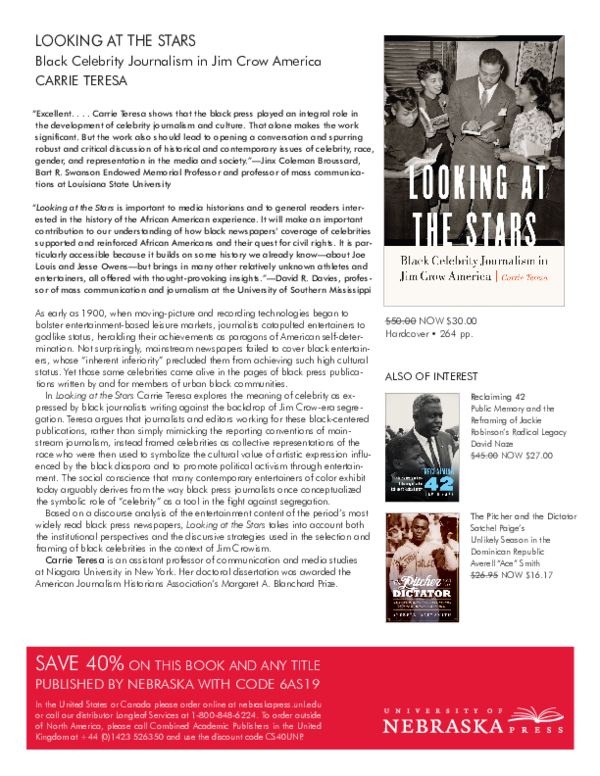 (PDF) Looking at the Stars: Black Celebrity Journalism in Jim Crow America