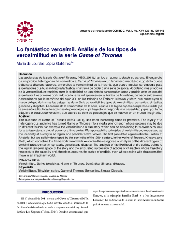 (PDF) Lo fantástico verosímil. Análisis de los tipos de verosimilitud ...