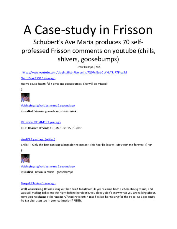 (DOC) Frisson from Schubert's Ave Maria: A case study
