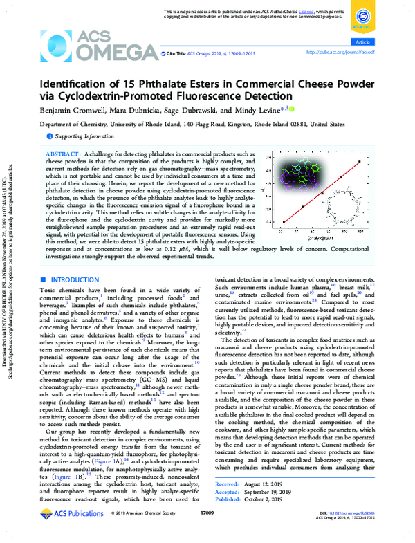 (PDF) Identification of 15 Phthalate Esters in Commercial Cheese Powder ...