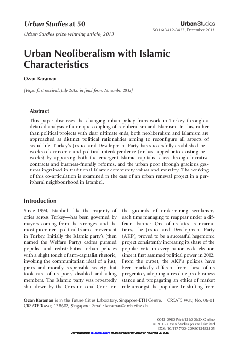 (PDF) Urban Neoliberalism with Islamic Characteristics