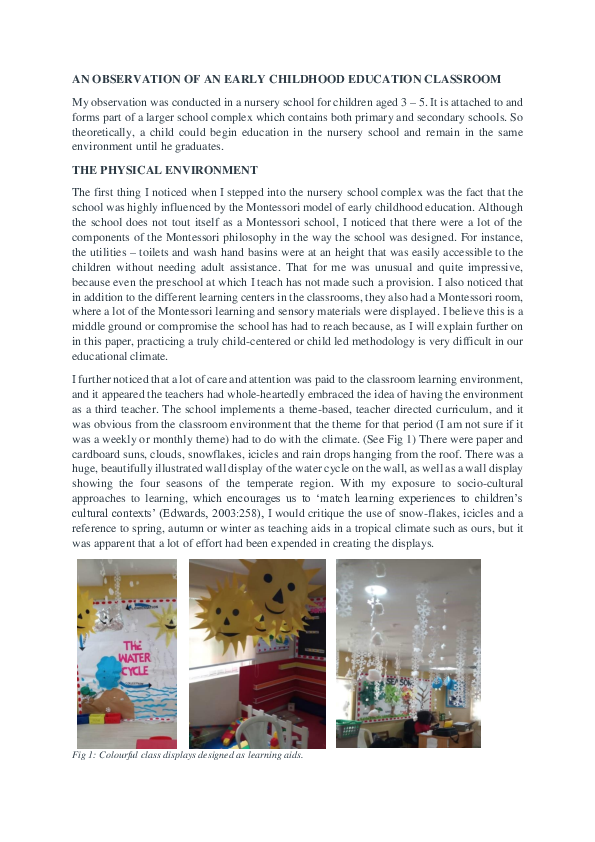 (DOC) AN OBSERVATION OF AN ECE ENVIRONMENT | Oyinlola Gaius - Academia.edu