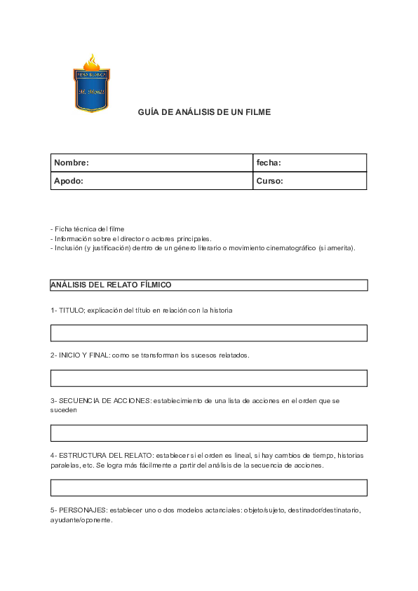 (PDF) GUÍA DE ANÁLISIS DE UN FILME