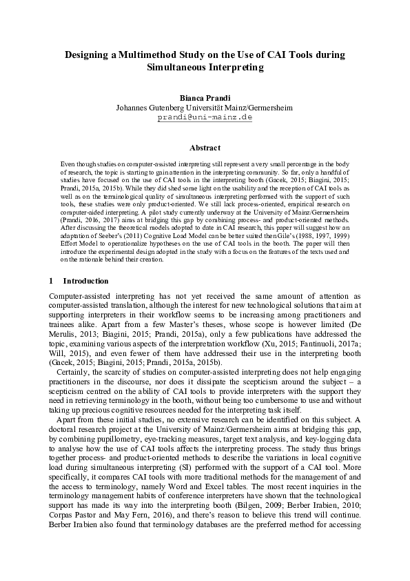 (PDF) Designing a Multimethod Study on the Use of CAI Tools during ...
