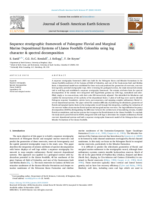 Pdf Sequence Stratigraphic Framework Of Paleogene Fluvial And Marginal Marine Depositional