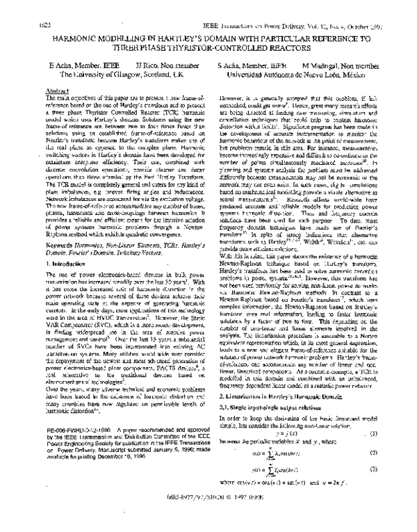 (PDF) HARMONIC MODELLING IN HARTLEY'S DOMAIN WITH PARTICULAR REFERENCE TO THREE PHASE THYRISTOR ...