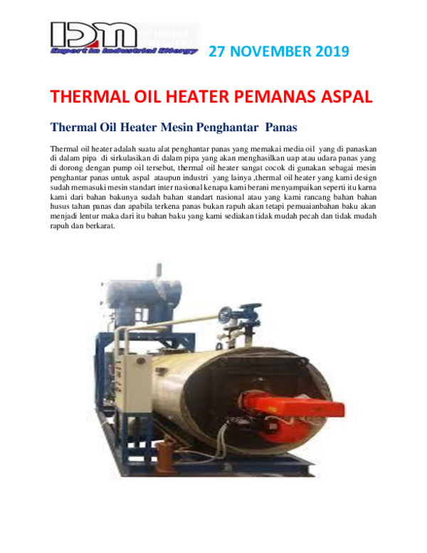 (PDF) THERMAL OIL HEATER PEMANAS ASPAL Thermal Oil Heater Mesin ...