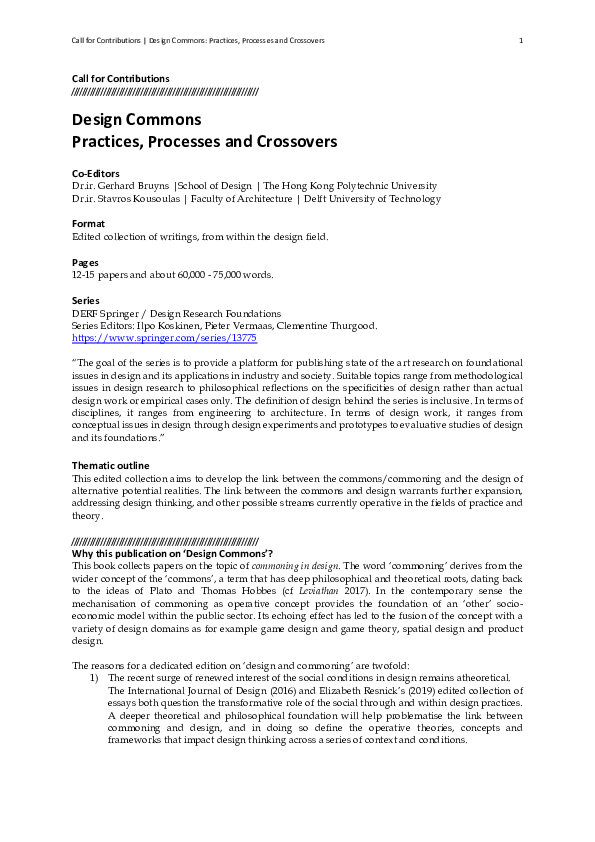 (PDF) Technology, Design and the Arts - Opportunities and Challenges ...