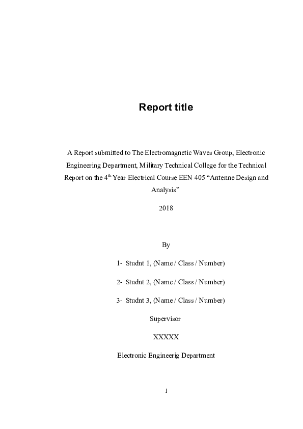 (DOC) Antenna Report Template | Mostafa Elbagoury - Academia.edu