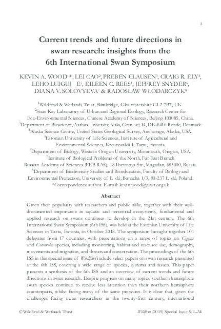 (PDF) Current trends and future directions in swan research: insights ...