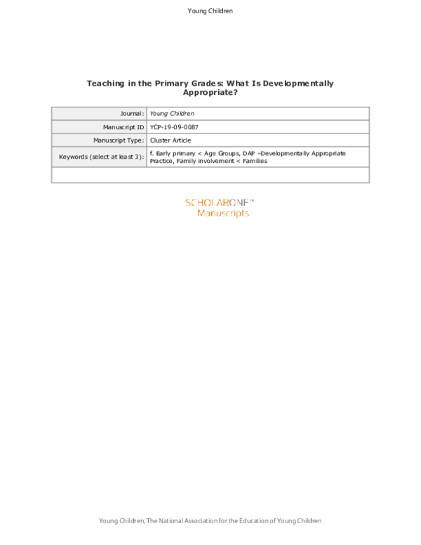 (PDF) Developmentally Appropriate Practices