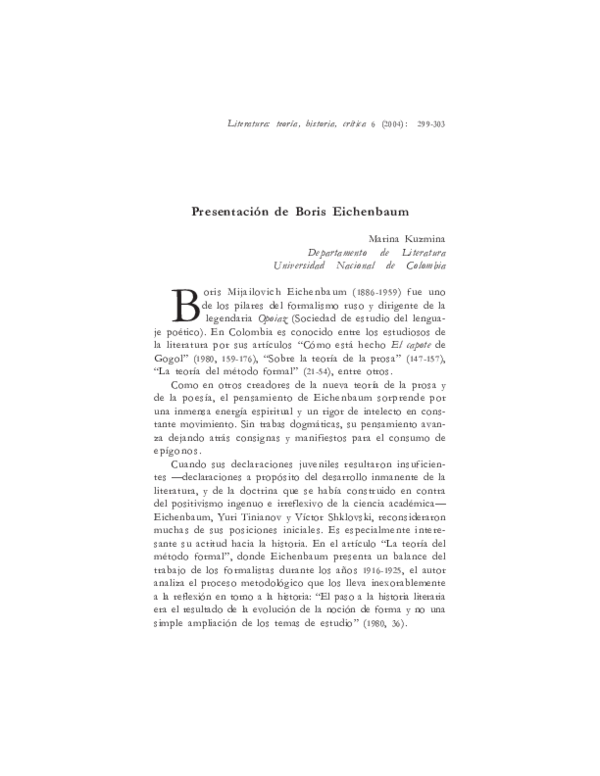 (PDF) Presentación de Boris Eichenbaum