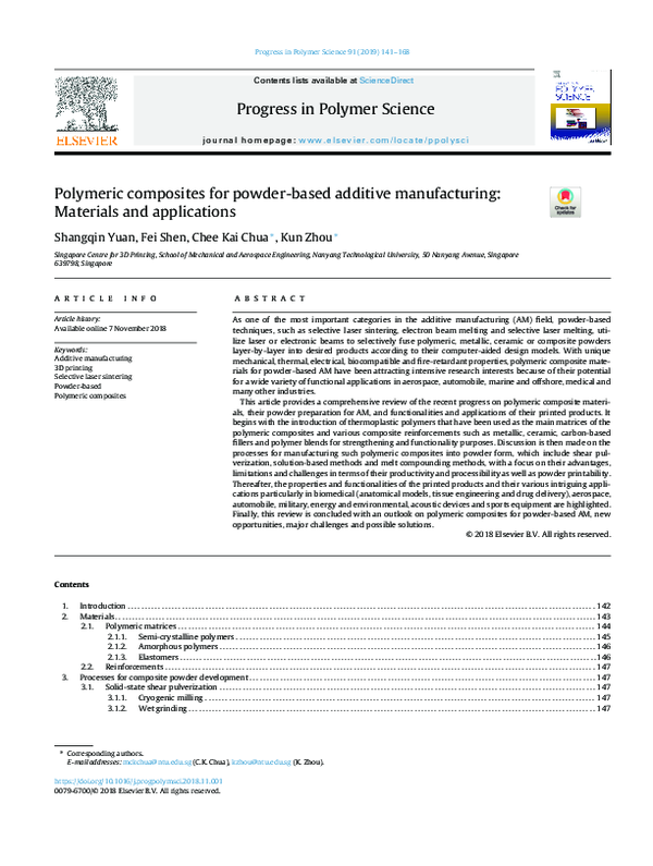 (PDF) Polymeric composites for powder-based additive manufacturing ...