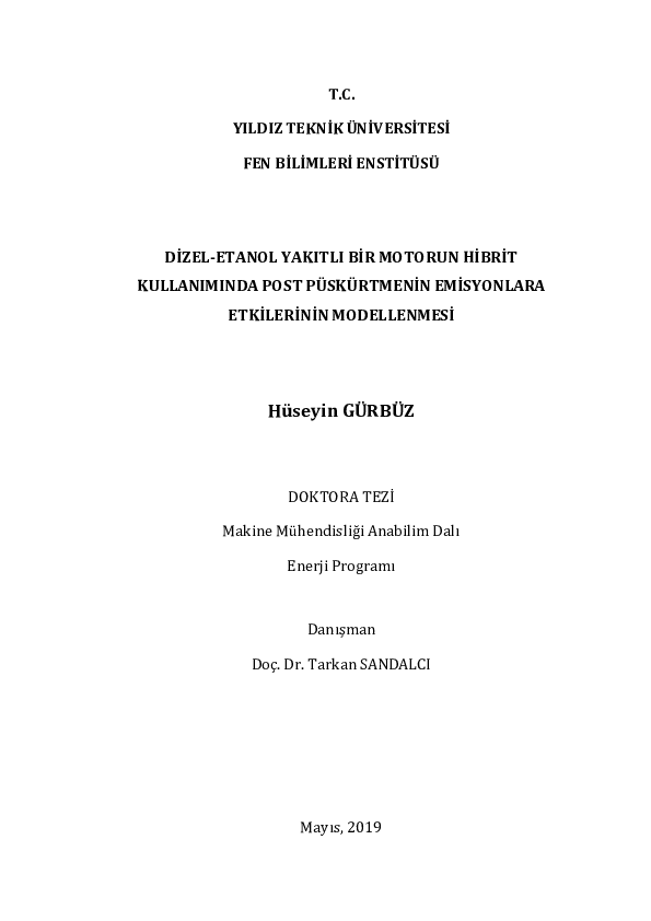 (PDF) Modeling of the effects of post injection on emissions in hybrid ...