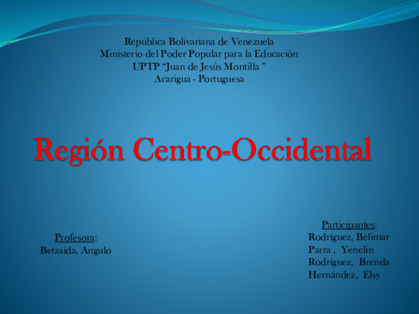 (PPT) Región Centro-Occidental