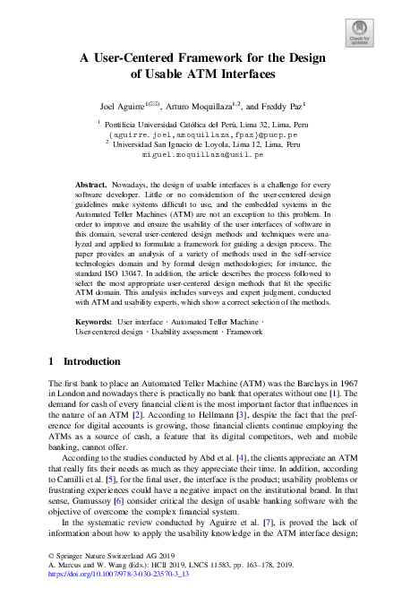 (PDF) A User-Centered Framework for the Design of Usable ATM Interfaces