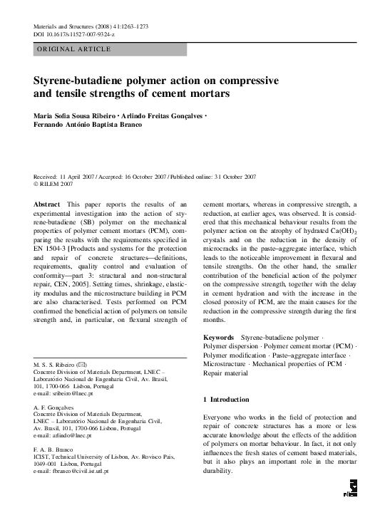 (PDF) Styrene-butadiene polymer action on compressive and tensile ...