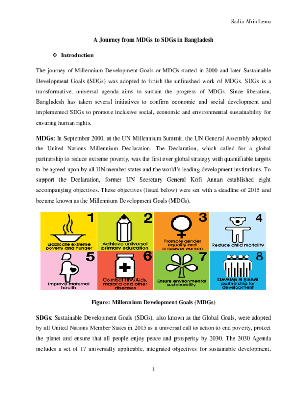 (PDF) A Journey from MDGs to SDGs in Bangladesh20191128 21470 mkh7fv