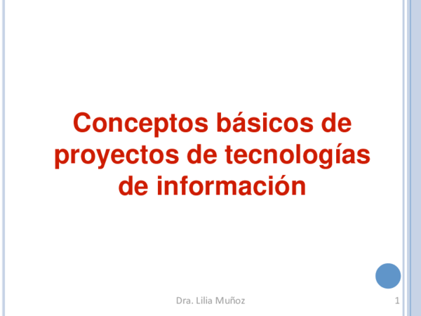 (PDF) Conceptos básicos de proyectos de tecnologías de información