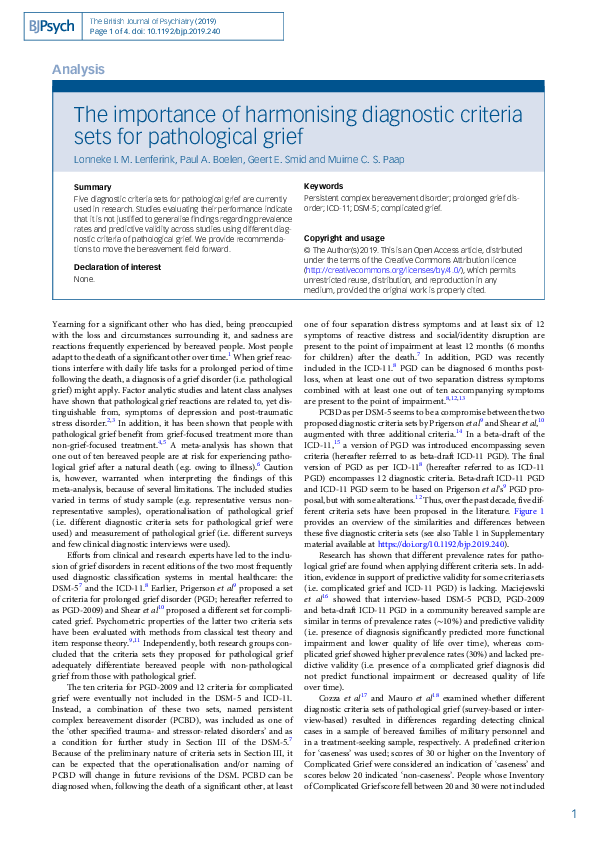 (PDF) The importance of harmonising diagnostic criteria sets for ...