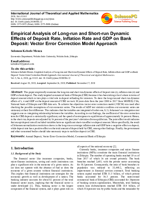 (PDF) Empirical Analysis of Long-run and Short-run Dynamic Effects of ...