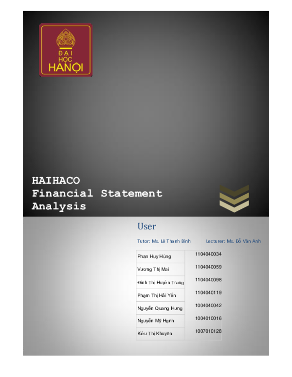 (PDF) HAIHACO Financial Statement Analysis