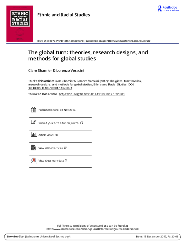 (PDF) The global turn: theories, research designs, and methods for ...