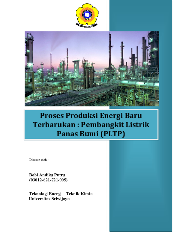 (PDF) Proses Produksi Energi Baru Terbarukan : Pembangkit Listrik Panas ...