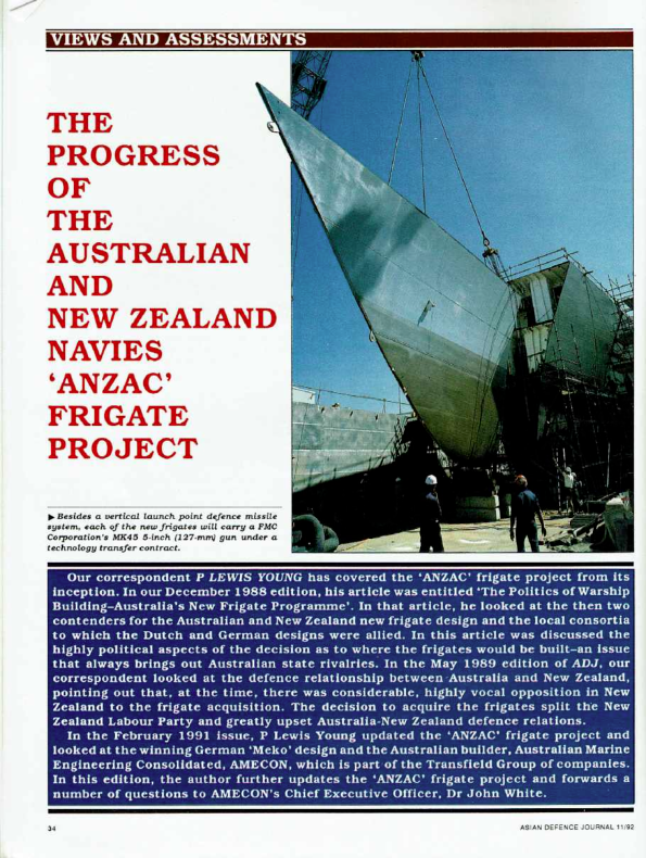 (PDF) Progress of the Australian and New Zealand Navies 'ANZAC' Frigate ...