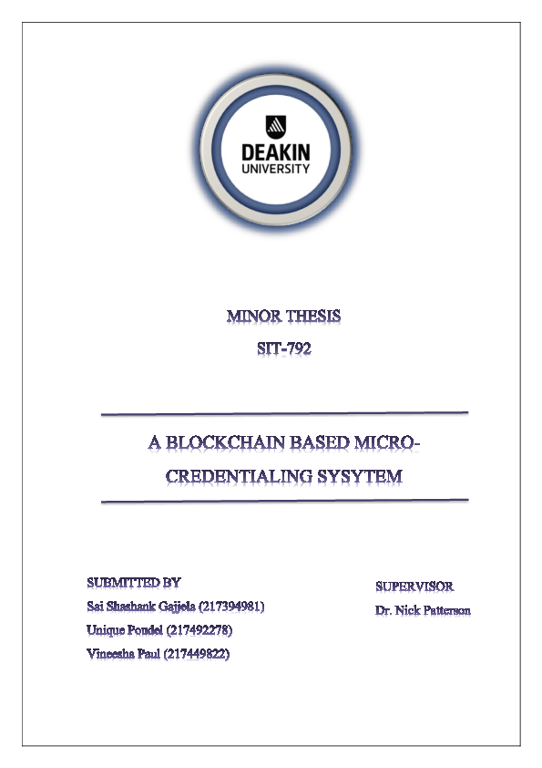 (PDF) A Blockchain Based Micro-Credentialing System